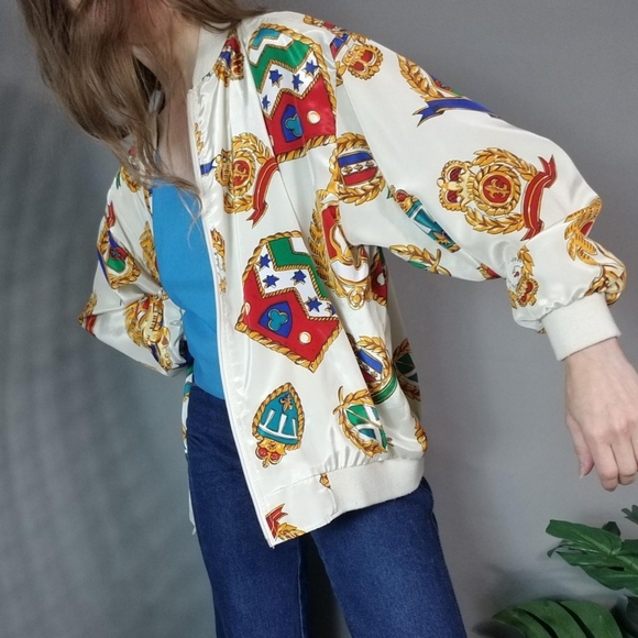Vintage | Jackets & Coats | Vintage 8s 90s Crest Silky Lightweight ...